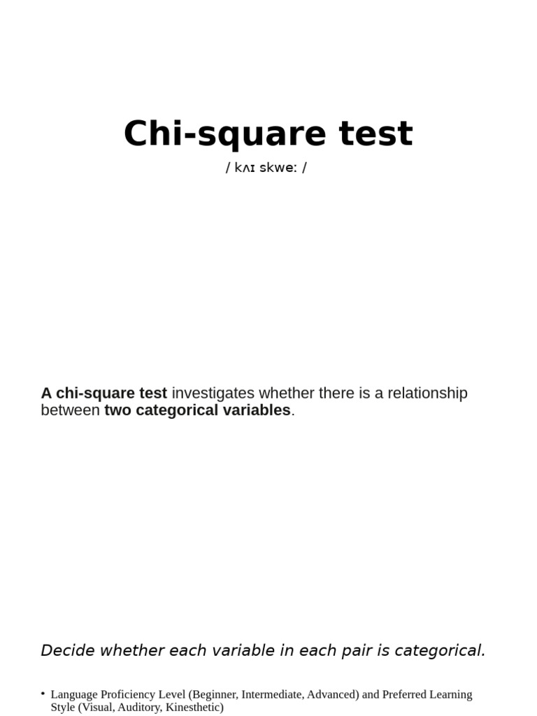 Chi-Square Test | PDF | Hypothesis | English Language