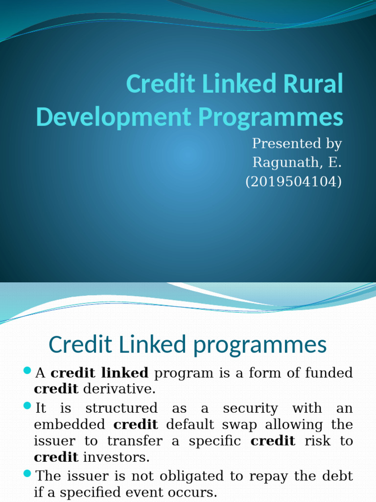 Credit Linked Rural Development Programmes | PDF | Subsidy | Credit