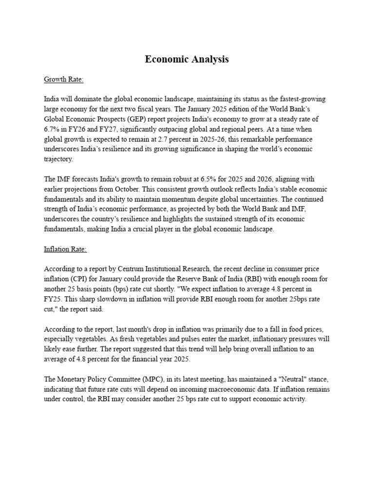 India's Economic Growth and Trends 2025 | PDF | Inflation | Port