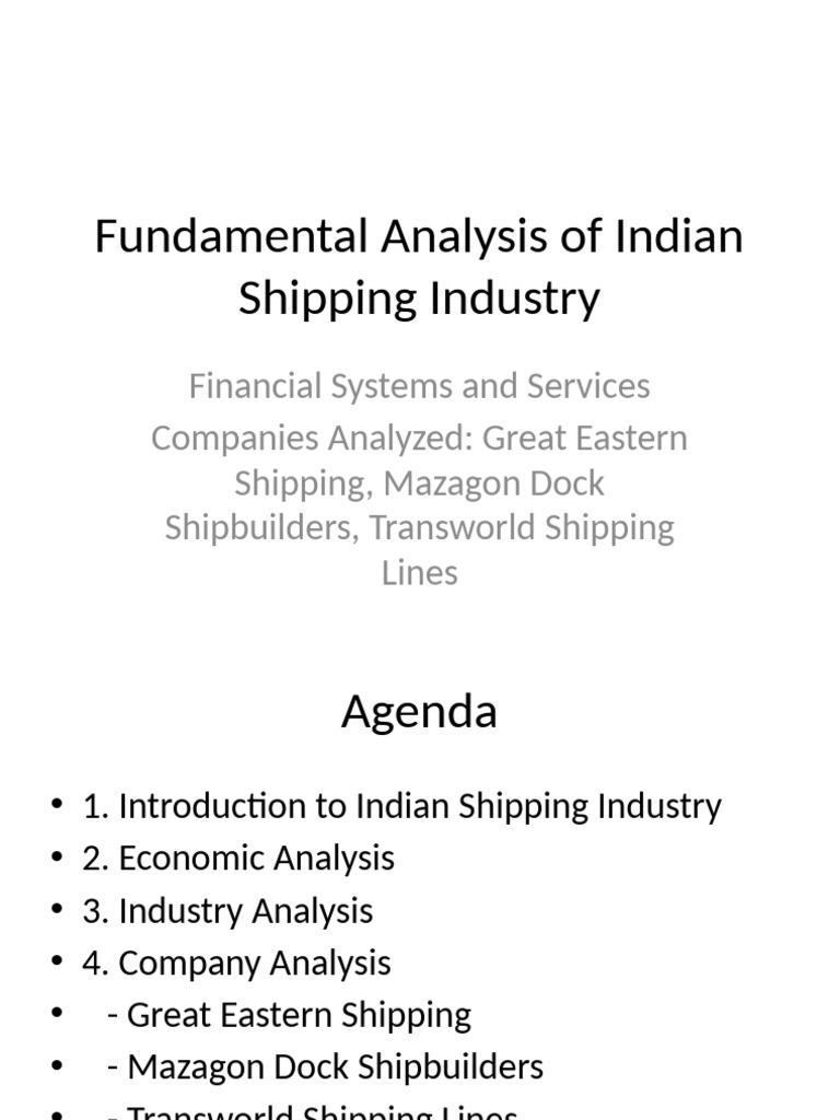 Indian Shipping Industry Analysis 2023 | PDF