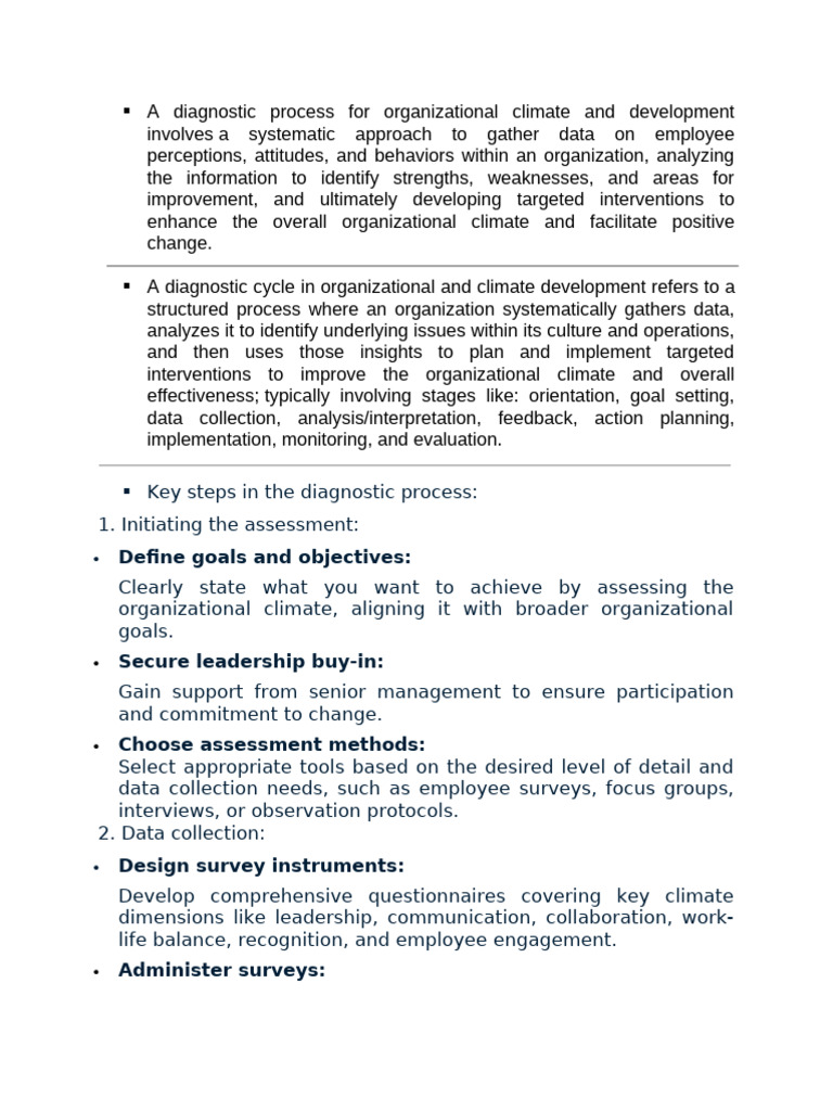 Organizational Climate Diagnostic Process | PDF | Survey Methodology ...