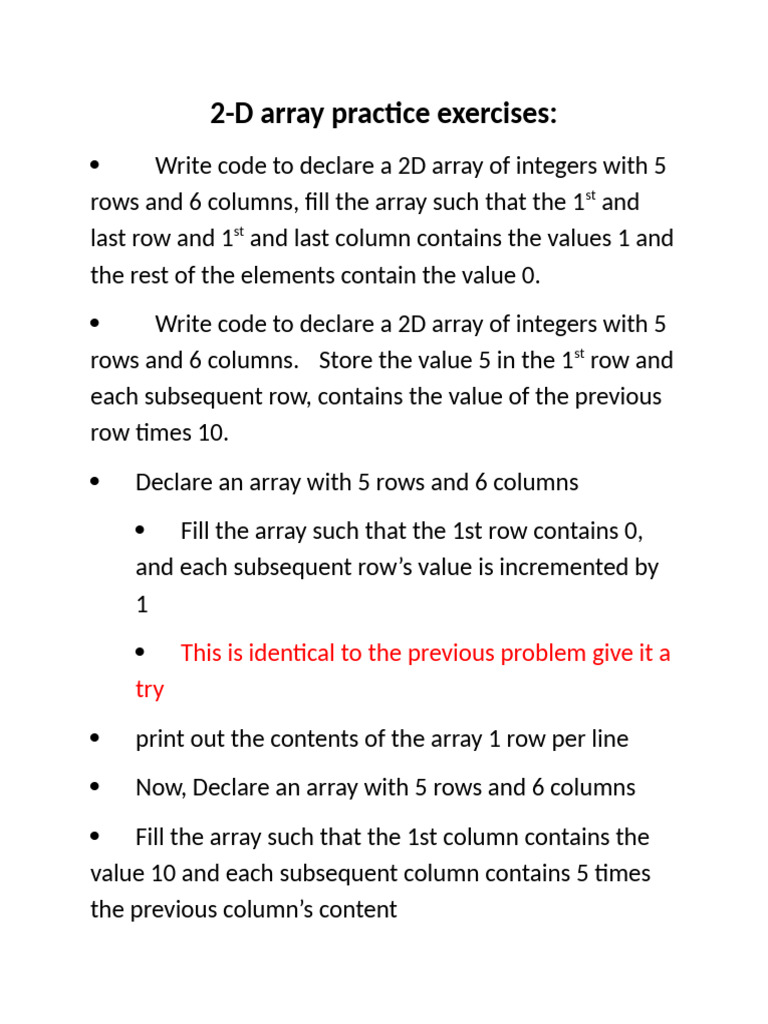 2 DArray Problems 2024 | PDF