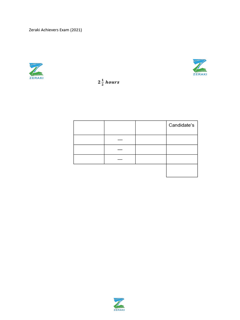 Zeraki Achievers Exam Marking Scheme | PDF | Pan Africanism | Nationalism