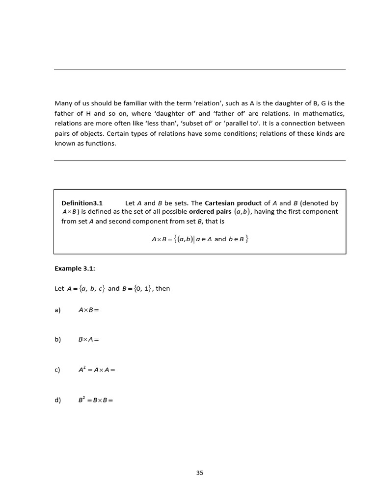 Chapter 5 - Relations and Functions -Mdm Yusarima | PDF | Function ...