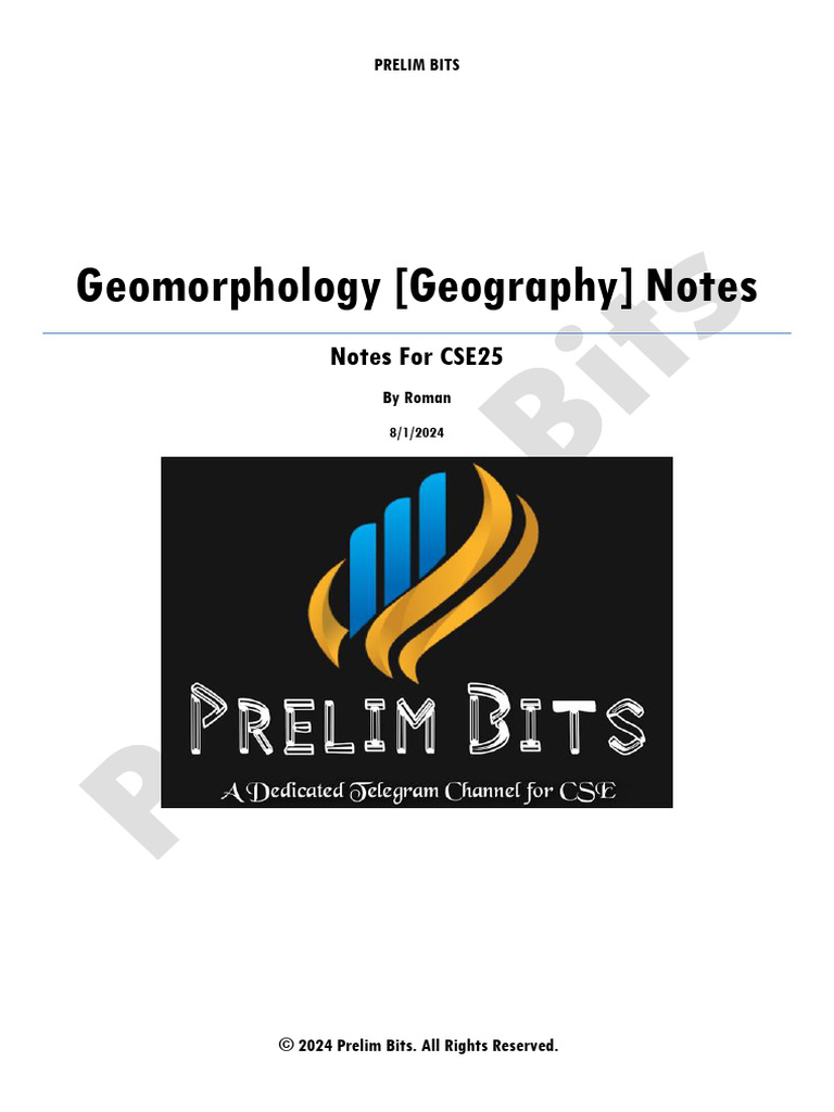 Geomorphology [Geography] Notes | PDF | Plate Tectonics | Crust (Geology)