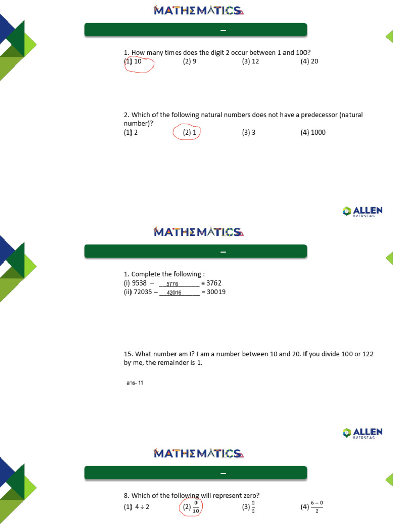 Class 6 CH 2 Whole Numbers | PDF
