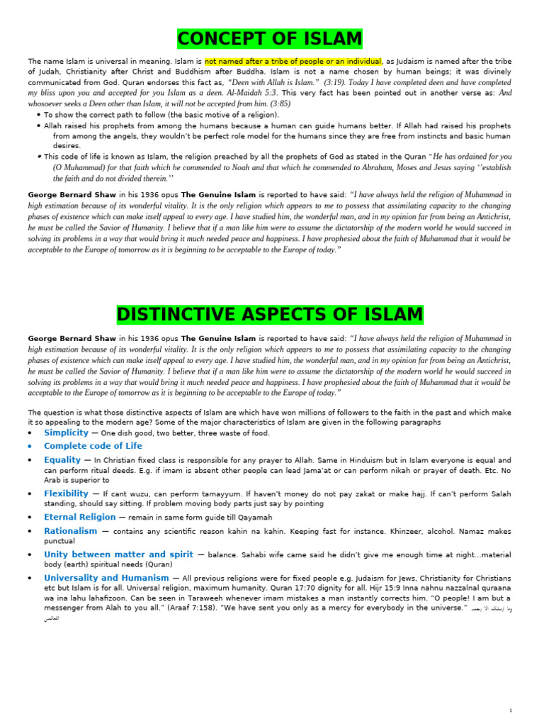 1 - Introduction To Islam | PDF | Prophets And Messengers In Islam ...