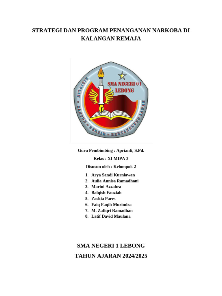 Strategi Dan Program Penanganan Narkoba Di Kalangan Remaja | PDF