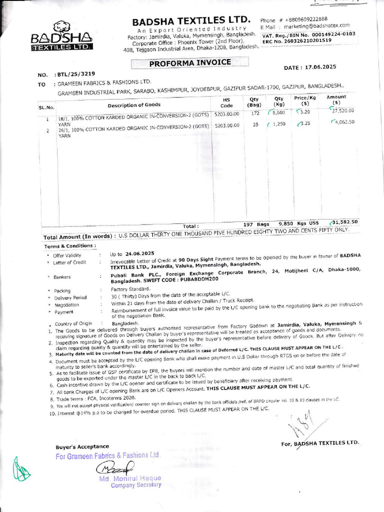 Badsha Textiles Ltd. Premier Bank | PDF