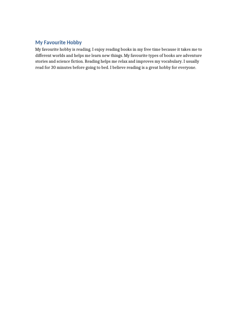 4 Essay My Favourite Hobby | PDF