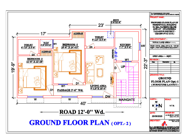 Mrs. Nandini Chand Ground Fr. Plan, Opt.-2 | PDF