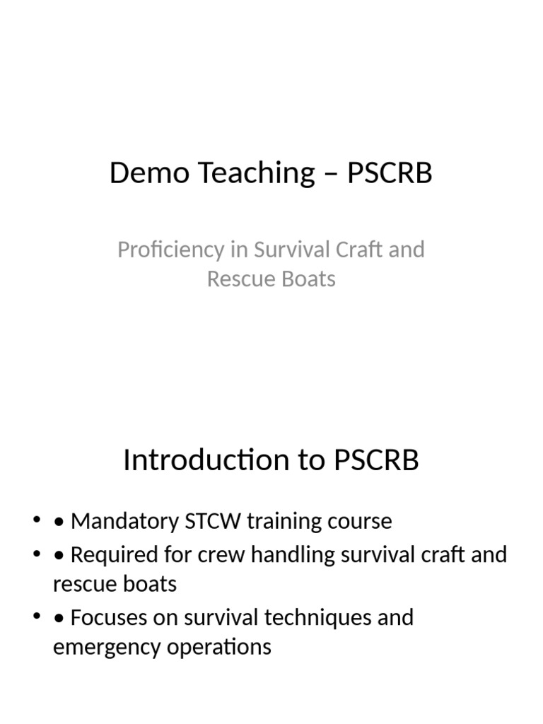 PSCRB Demo Teaching Presentation | PDF