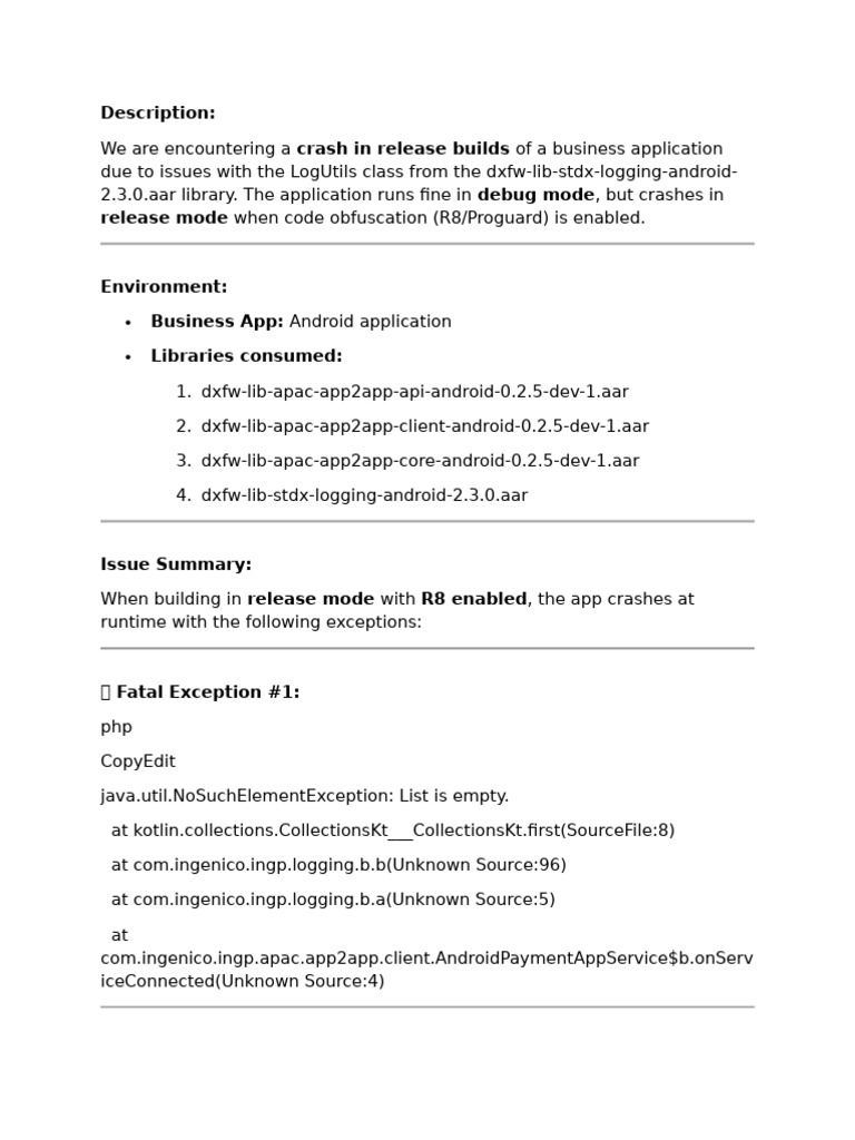 Proguard Issue | PDF