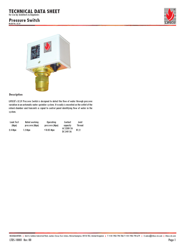 Pressure Switch | PDF