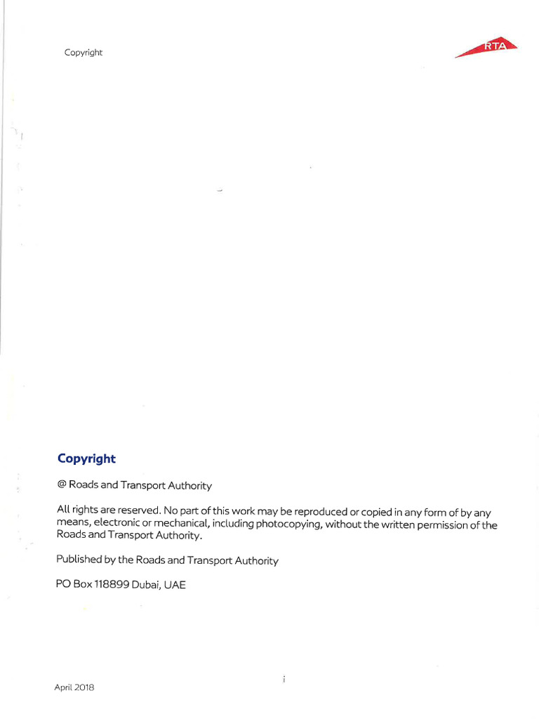 RTA Traffic Manual Code | PDF