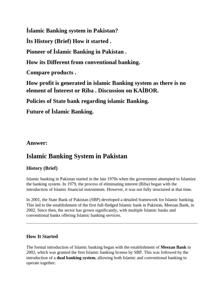 Islamic Banking Evolution in Pakistan | PDF | Islamic Banking And ...