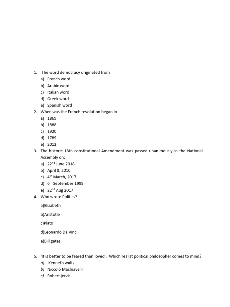 MPhil Political Science Admission Test Questions | PDF | Zulfikar Ali ...