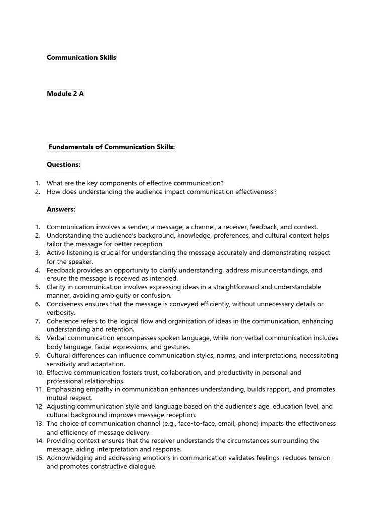Mastering Communication Skills Essentials | PDF | Communication | Body ...