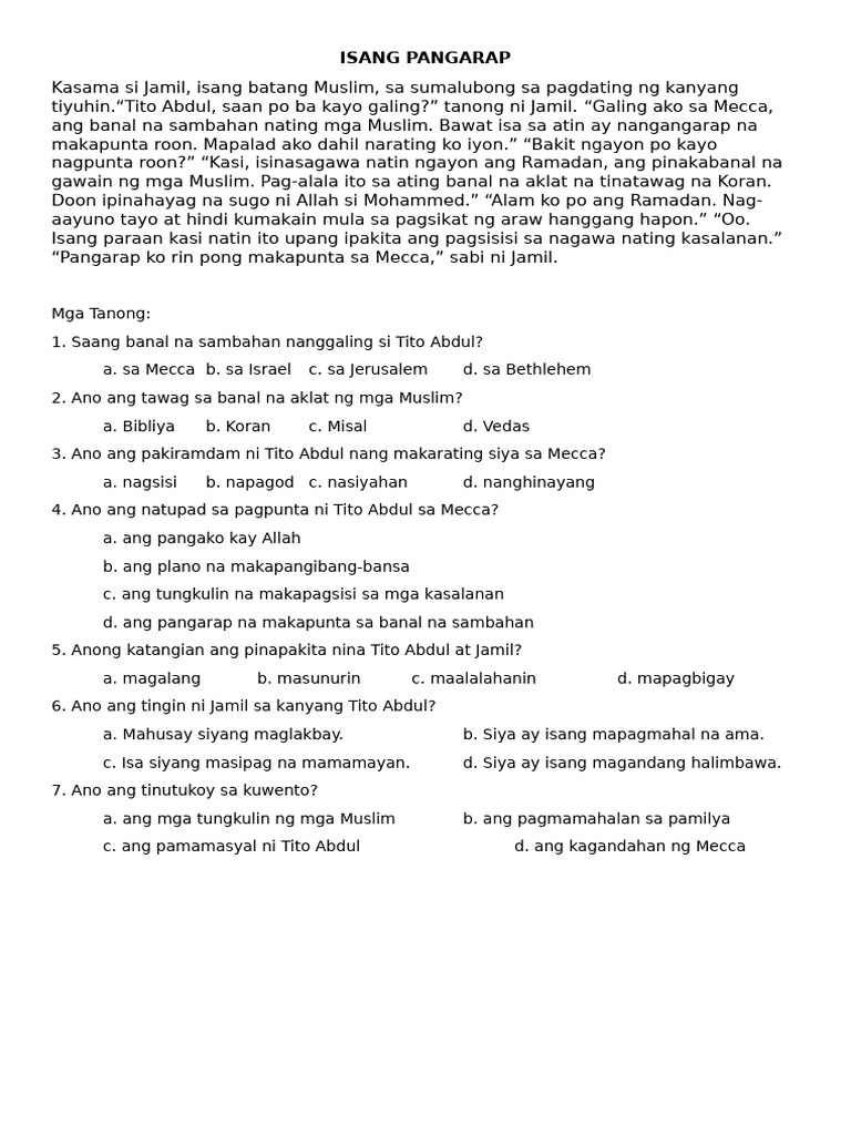 Isang Pangarap Phil Iri Sa Filipino | PDF