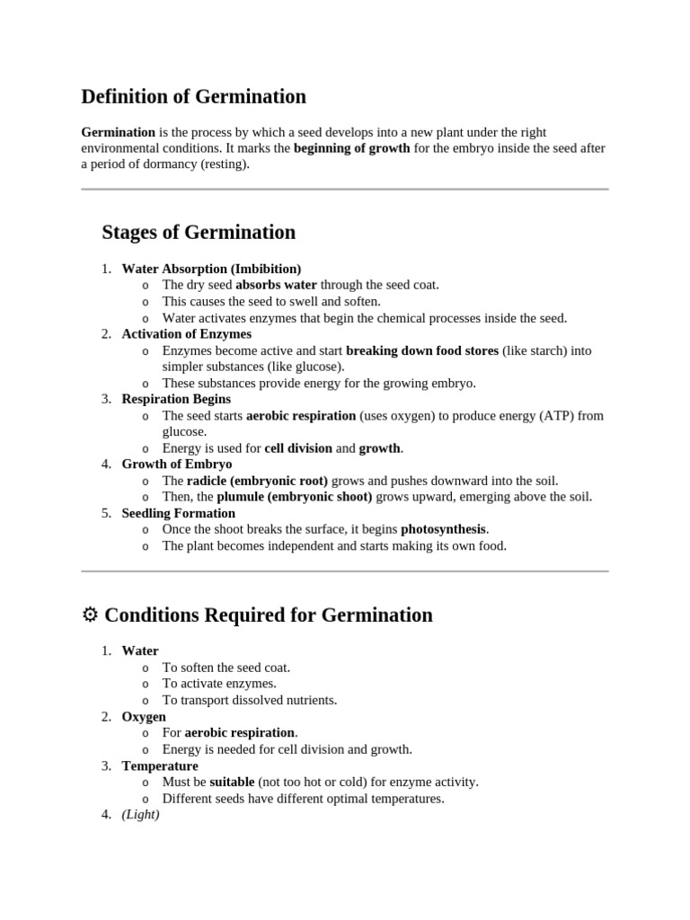 Definition of Germination | PDF | Seed | Germination