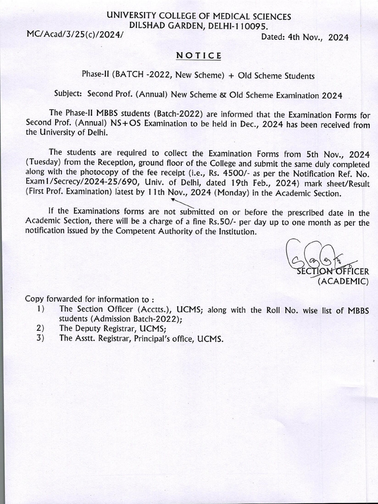 Examination Notice Phase II MBBS Batch 2022 NS + OS 04-11-2024 0001 | PDF