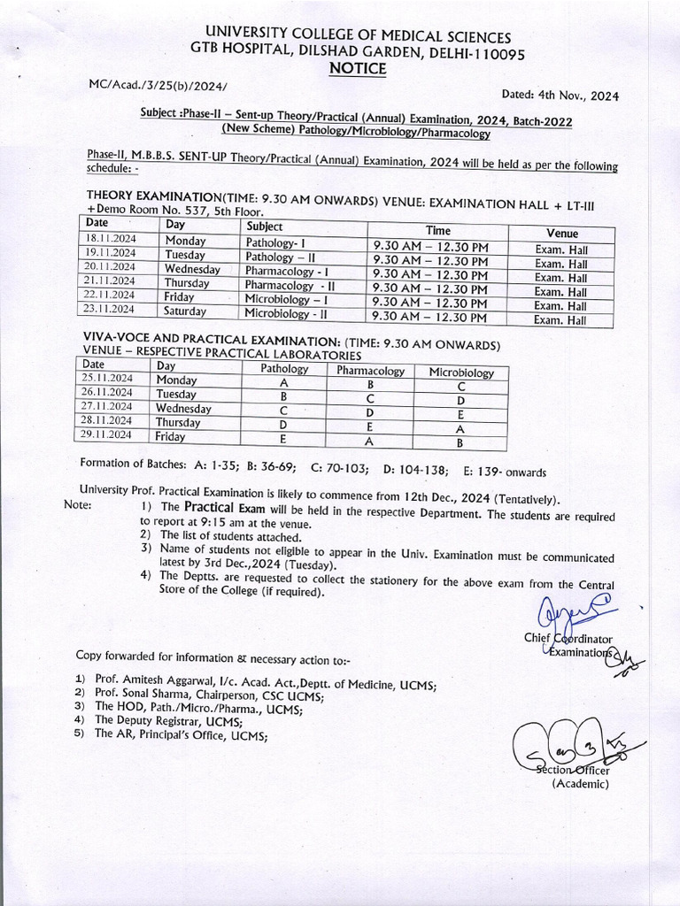 Notice - Sentup Exam MBBS Batch-2022 - 0001 | PDF
