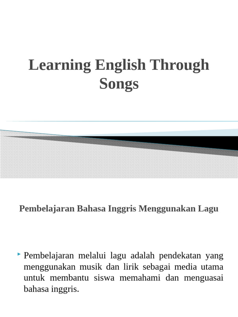 Learning English Through Songs | PDF