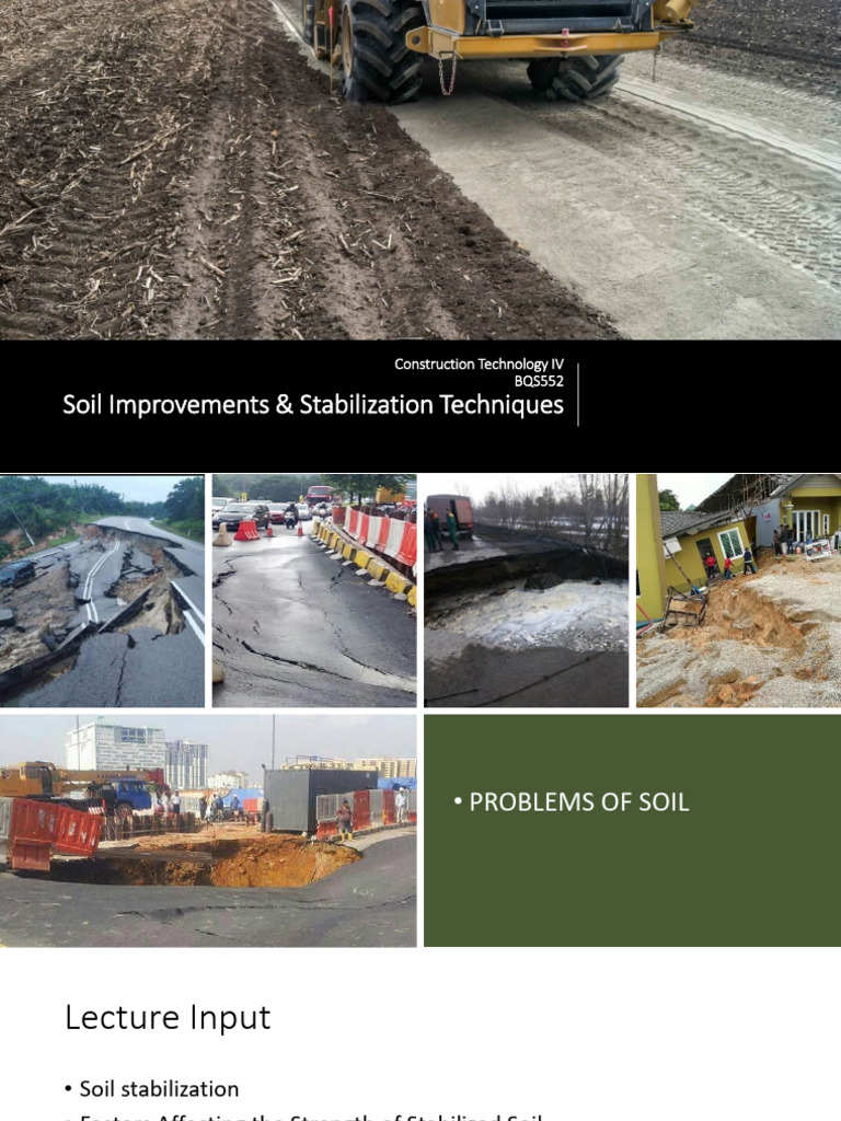 Soil Stabilization Techniques Overview | PDF | Soil | Cement