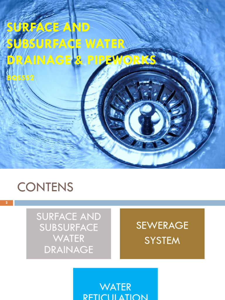 Water Drainage Systems Overview | PDF | Sewage Treatment | Sanitary Sewer