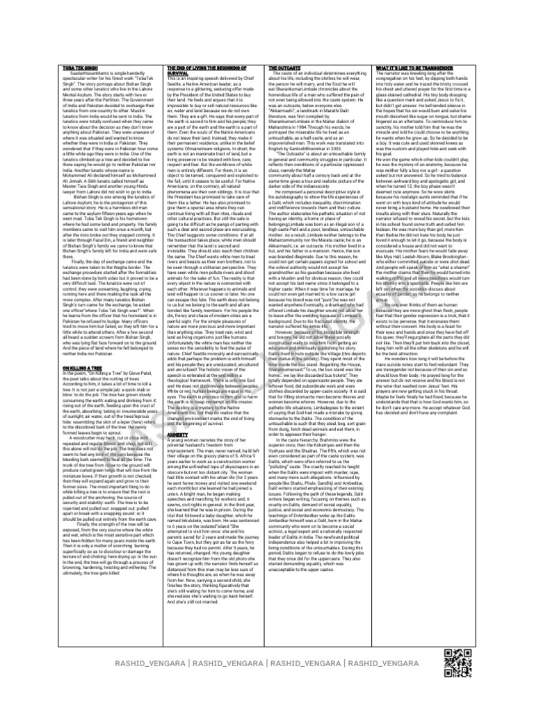 2nd Sem Zeitgeist - Summary | PDF | Dalit