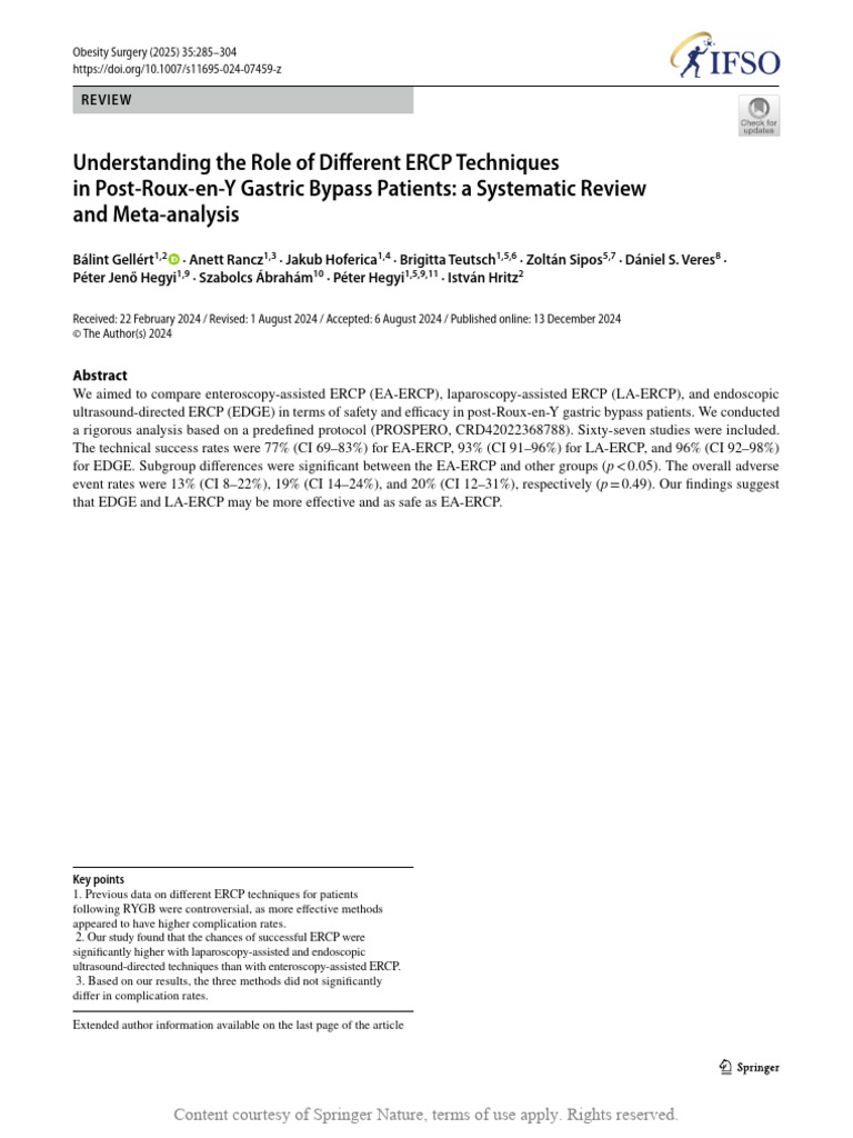 Understanding The Role of Different ERCP Technique | PDF | Surgery ...