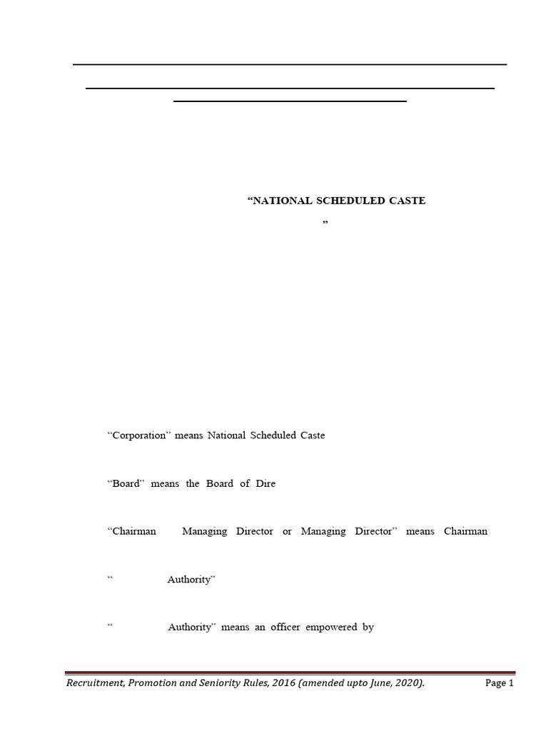 Recruitment, Promotion and Seniority Rules 2016 (Revised) | PDF | Employment | Probation