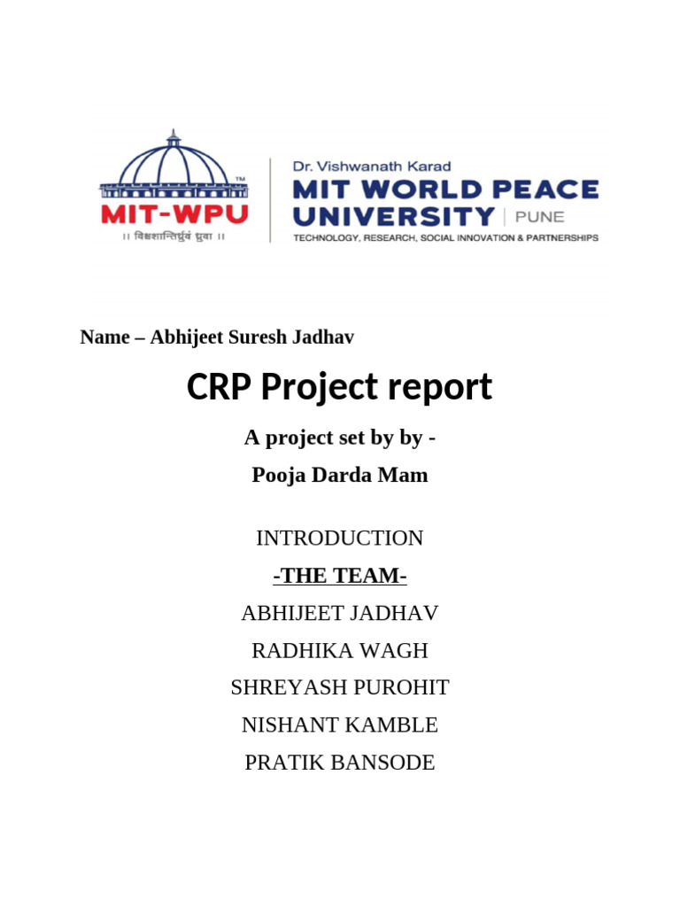 CRP Presentation Report 1 | PDF | Automotive Industry | Land Vehicles