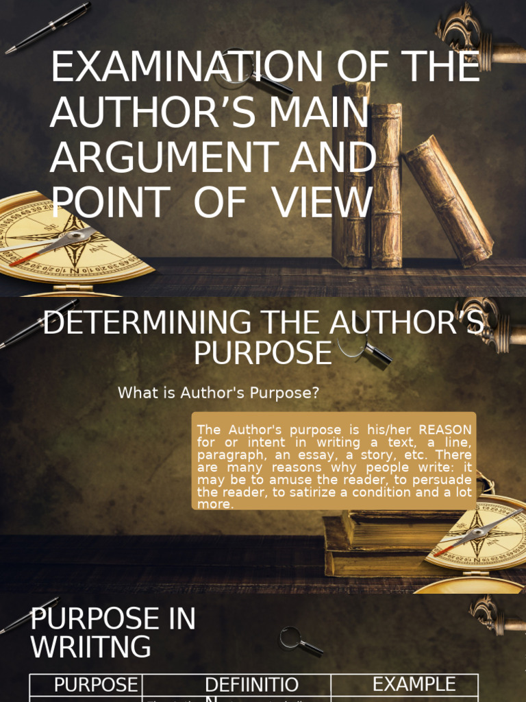 Understanding Author's Purpose | PDF | Argument | Evidence