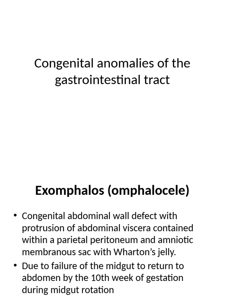 Congenital Anomalies of The Gastrointestinal Tract, Genitalia | PDF ...