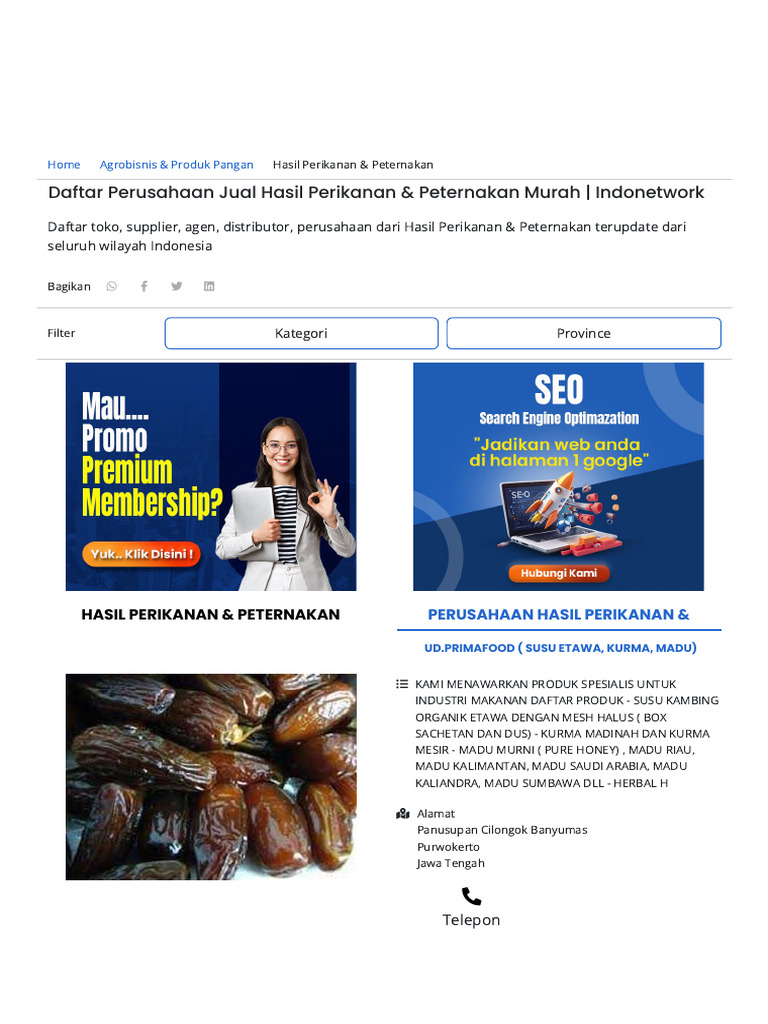 Daftar Perusahaan Hasil Perikanan | PDF
