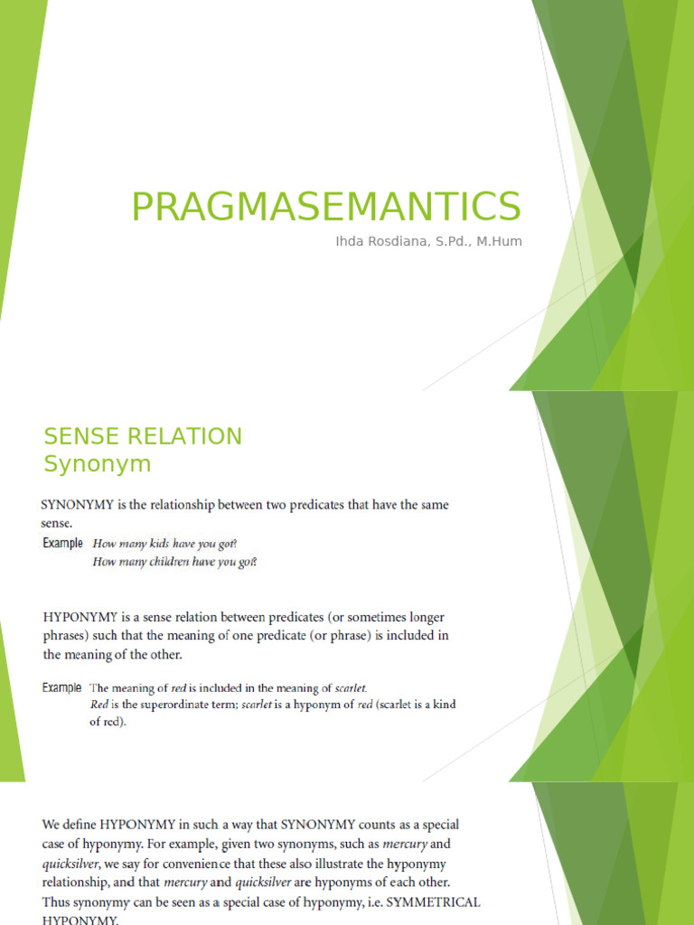 04 Sense Relation Synonym and Antonym | PDF