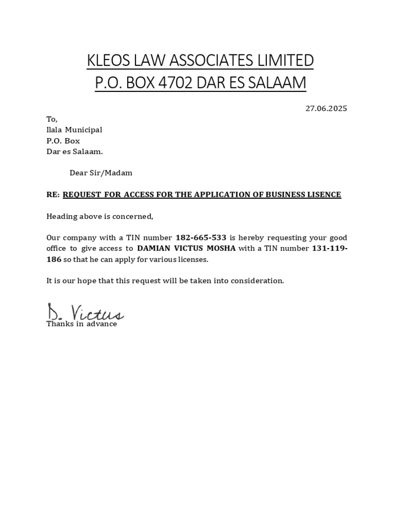 Kleos Limited - Municipal Letter | PDF
