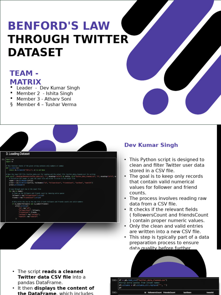Presentation - Benford's Law | PDF | Data | Computing