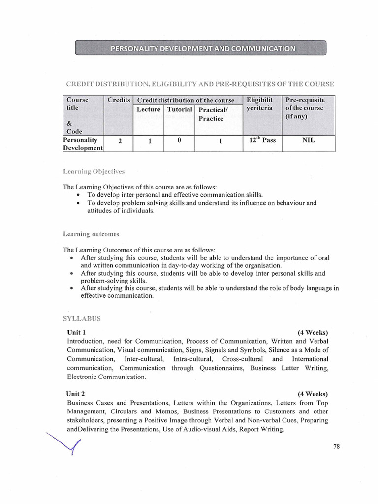 SEC - Personality Development & Communication | PDF | Communication | Nonverbal Communication