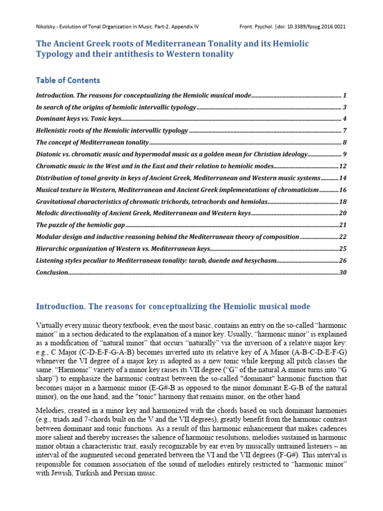 The Ancient Greek Roots of Mediterranean | PDF | Harmony | Mode (Music)