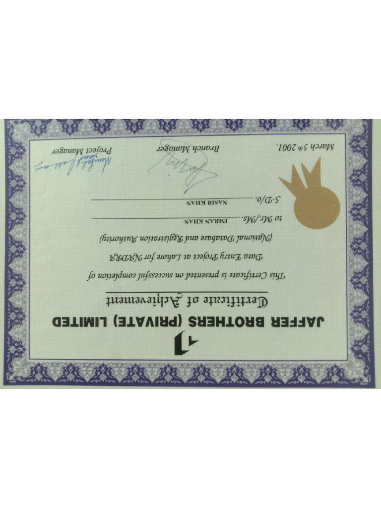 Jaffer Brothers Exp. Letter | PDF