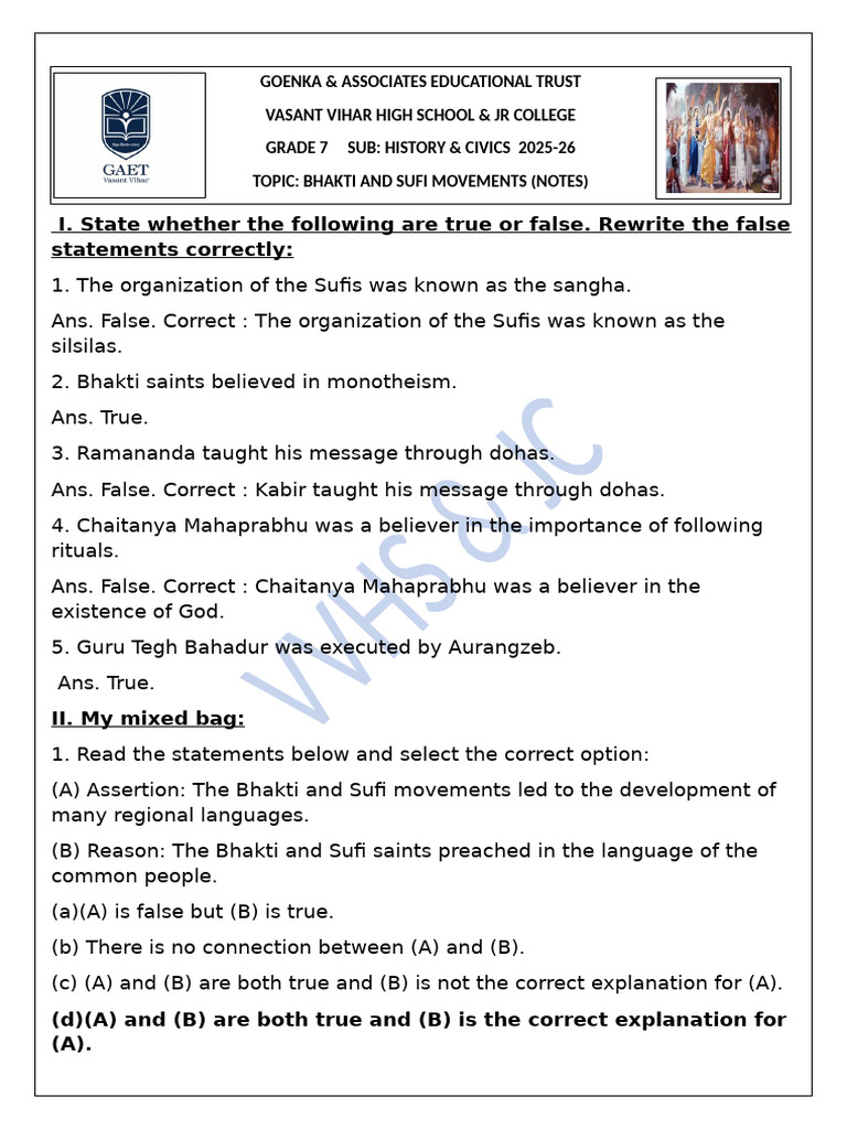 Bhakti and Sufi Movements Overview | PDF | Bhakti Movement | Bhakti
