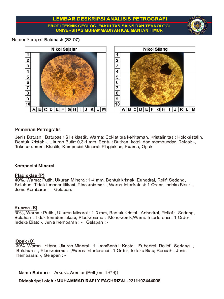 Analisis Petrografi Sayatan 03-07_lp4_2024-03 | PDF