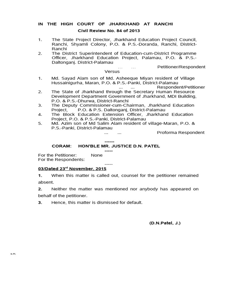 Civil Review No. 84 of 2013 | PDF
