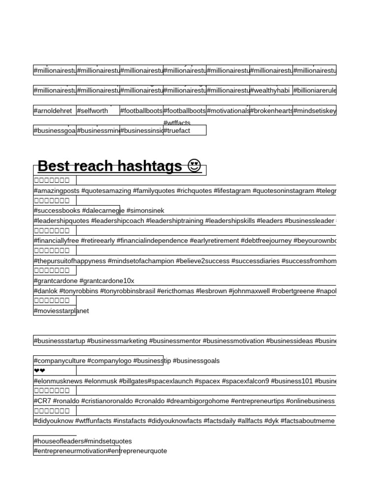 Top Hashtags for Business Success | PDF | Technological Change ...
