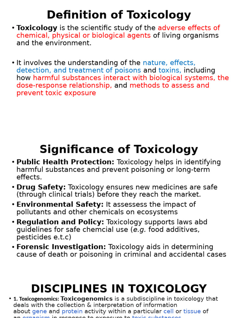 Overview of Toxicology Principles | PDF | Toxicology | Toxicity
