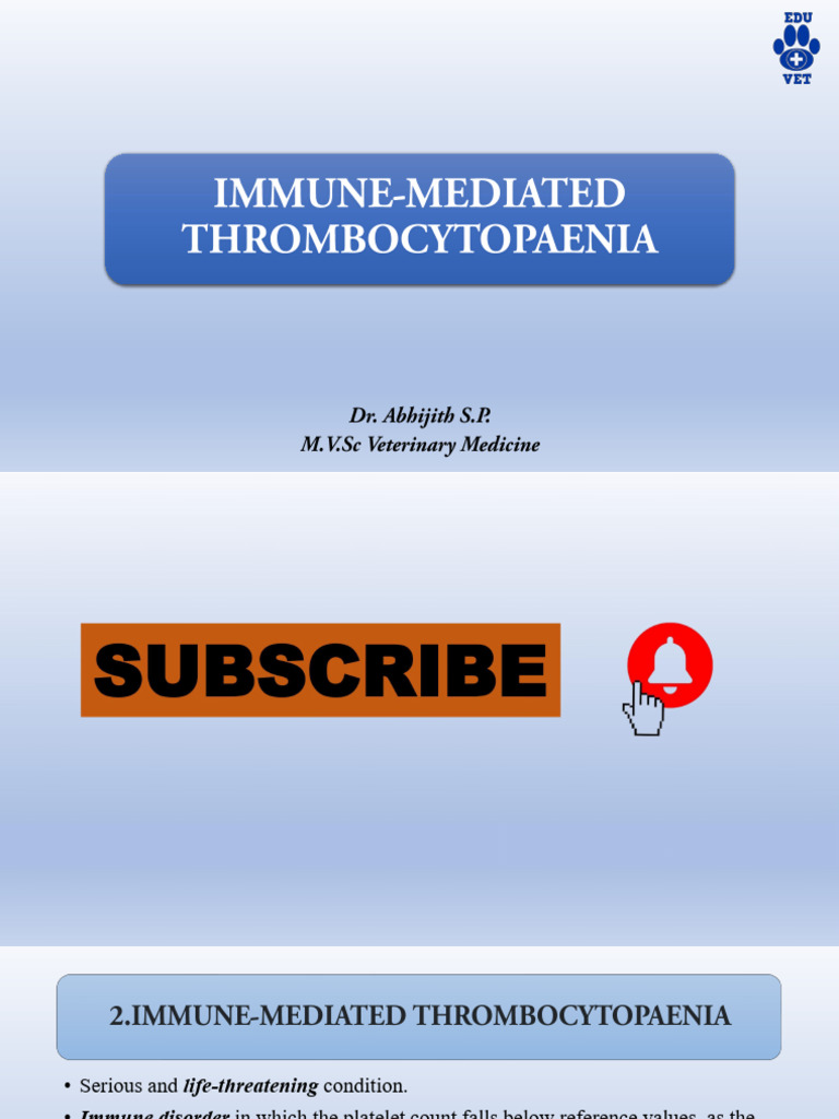IMTP in Cats: Diagnosis and Treatment | PDF | Platelet | Immune System