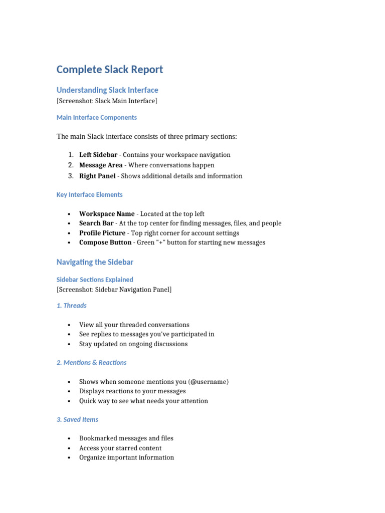 Slack Report With Screenshots | PDF | Mobile App | Icon (Computing)