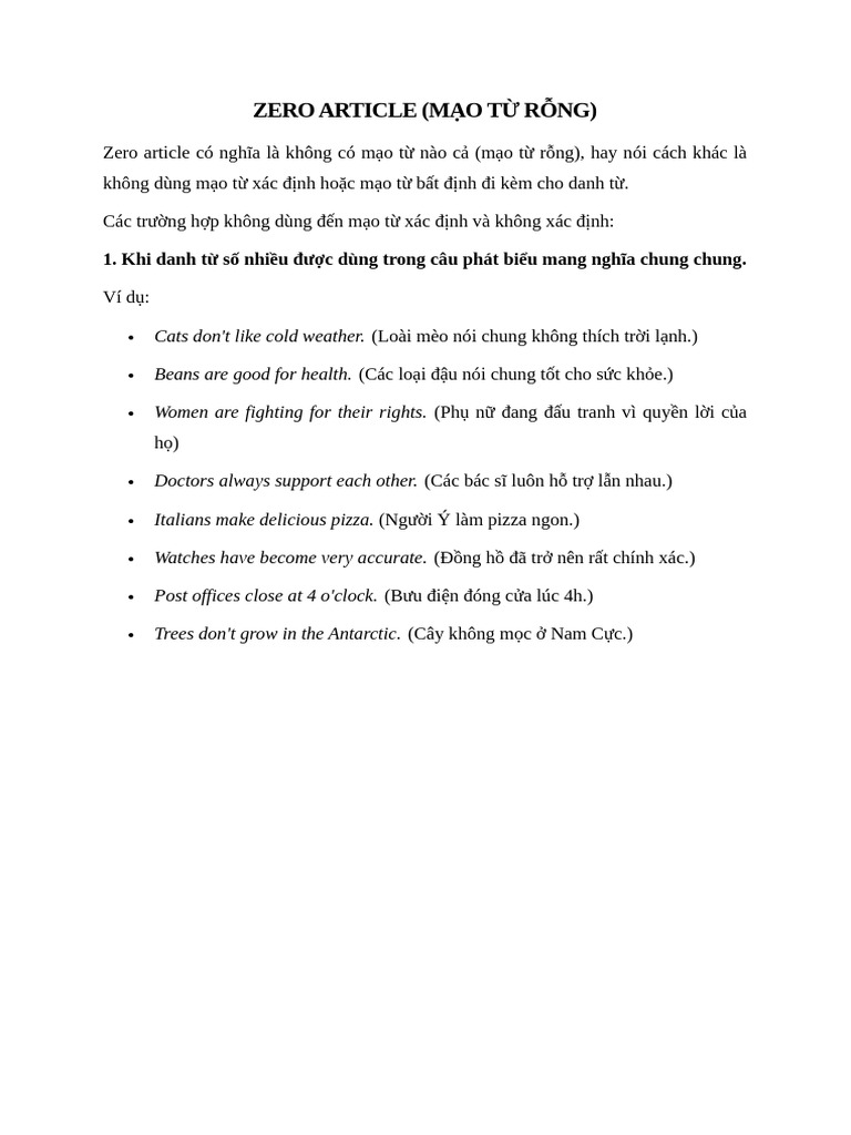 Zero Article | PDF